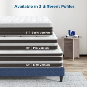 Eseren Twin Mattress, 12 inch Gel Memory Foam Hybrid Mattress, Individual Pocket Spring Twin Bed Mattress, Breathable - Medium Firm - Motion Isolation Twin Size Mattress, 75 x 39 x 12 Inch