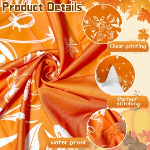 KORVITA Fall Round Tablecloth 60 Inch Thanksgiving Autumn Harvest Orange Wild Flowers Table Washable Microfiber Tablecloth Decorative Table Covers for Picnic Party