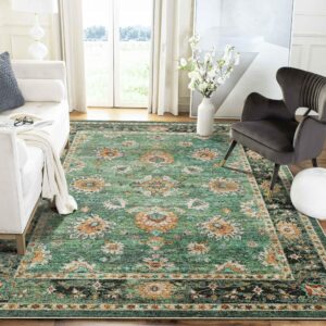 tanvill 5x7 area rugs washable rug for living room, green boho rug soft non slip vintage floral carpet for bedroom dining room office