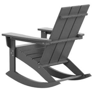 thevepon Rocking Chair Outdoor, All Weather Resistant Patio Rocking Chair, Poly Porch Rocker for Lawn Yard Backyard Garden, Grey