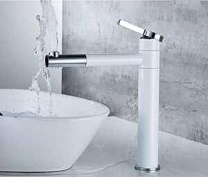 kitchen taps basin faucet white single handle lavatory single hole water vanity sink bath basin mixer tap solid brass faucets-1