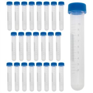 Dsjnf Plastic screw cap storage bottle lab tubes est tube centrifuge （10ml blue）-24pcs