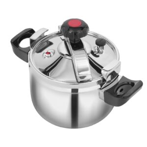 5L/4.54 Quart Pressure Cooker Stainless Steel Pressure Cooker with safety valve Easy to Clean Stove Top Pressure Canner Suitable for induction Cookware Pots and Pans,8.66"D×10.63"H