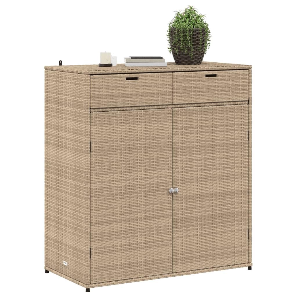 ULUYYUC Patio Storage Cabinet, Garden Box Toy Box Kitchen Cabinet Job Box Suitable for Kitchen Adults Apartments Patio Beige 41.3"x21.7"x44.5" Poly Rattan