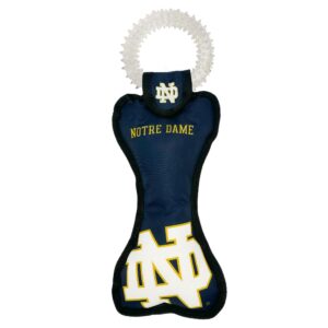 pets first ncaa notre dame fighting irish dental dog tug toy with squeaker. tough pet toy for healthy fun, teething & cleaning pets teeth & gum