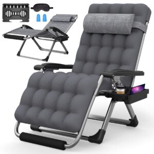 suteck oversized zero gravity chair,33in xxl lounge chair w/removable cushion&headrest, reclining camping chair w/upgraded lock and footrest, reclining patio chairs recliner for indoor outdoor,500lbs