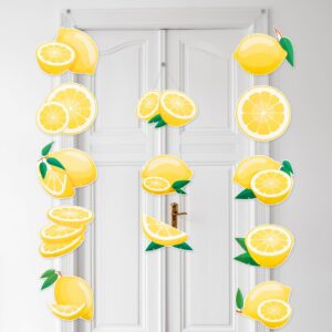 teenyyou 3 pcs lemon party decorations lemon party hanging banner door decoration lemonade sign large lemon cutout citrus decor for birthday party lemon summer bridal shower supplies