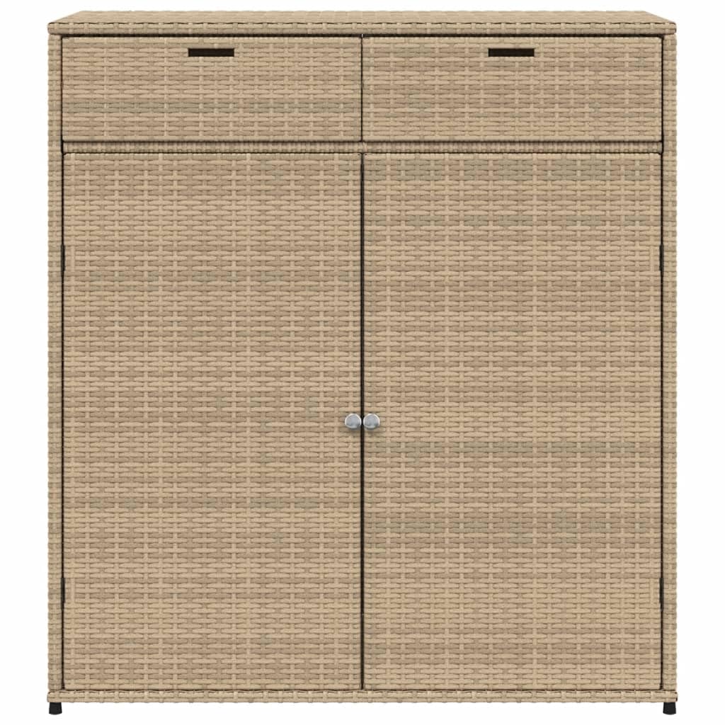 ULUYYUC Patio Storage Cabinet, Garden Box Toy Box Kitchen Cabinet Job Box Suitable for Kitchen Adults Apartments Patio Beige 41.3"x21.7"x44.5" Poly Rattan