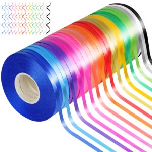 vivinin 27 roll curling ribbon, 3/16 inch x 32.8 yard balloon string, 15 colors ribbons for crafts, balloon string ribbon for party, festival, florist flower