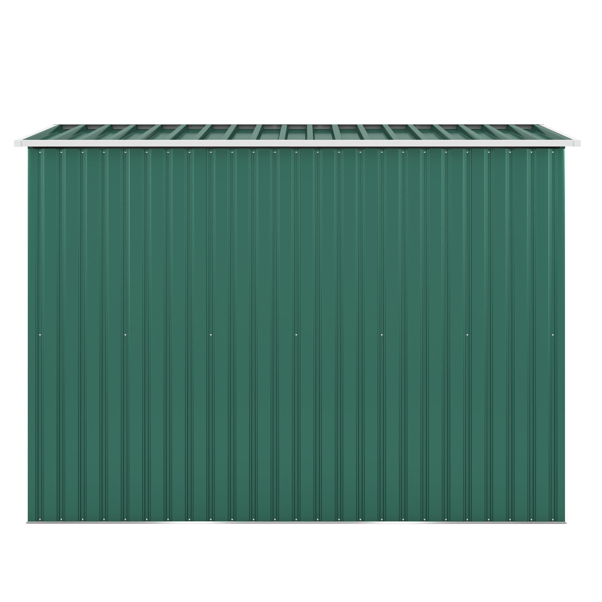 Generic 4.2 x 9.1 Ft Outdoor Storage Shed, Metal Tool Shed with Lockable Doors Vents, Utility Garden Shed for Patio Lawn Backyard (Green)