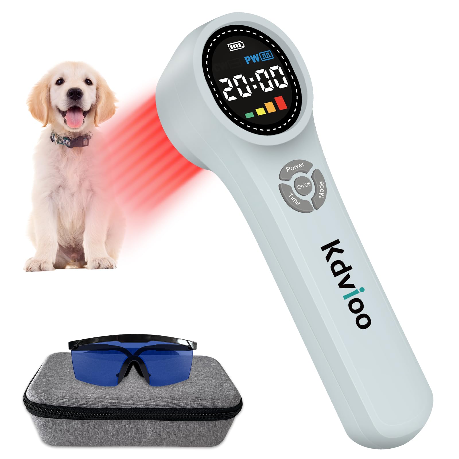 Kdvioo Cold Laser Therapy Device for Dogs,4x980nm+16x660nm+4x810nm Low Level Laser Therapy,Handheld Laser Therapy Device,Pet Laser Therapy for Dogs Cats Muscle & Joint Pain Relief,Reduce Inflammation