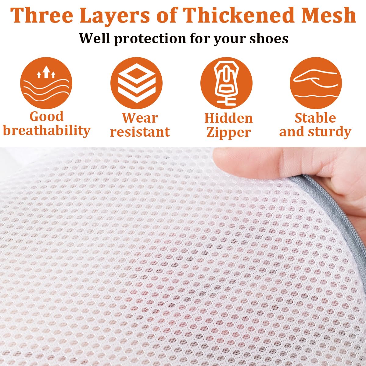 2 Pcs Shoe Washing Machine Bag, Honeycomb Mesh Laundry Bags, Bra Laundry Bags for Washing Machine, Shoe Laundry Bag with Zipper, Laundry Mesh Wash Bags for Bras Socks Sneakers Delicates