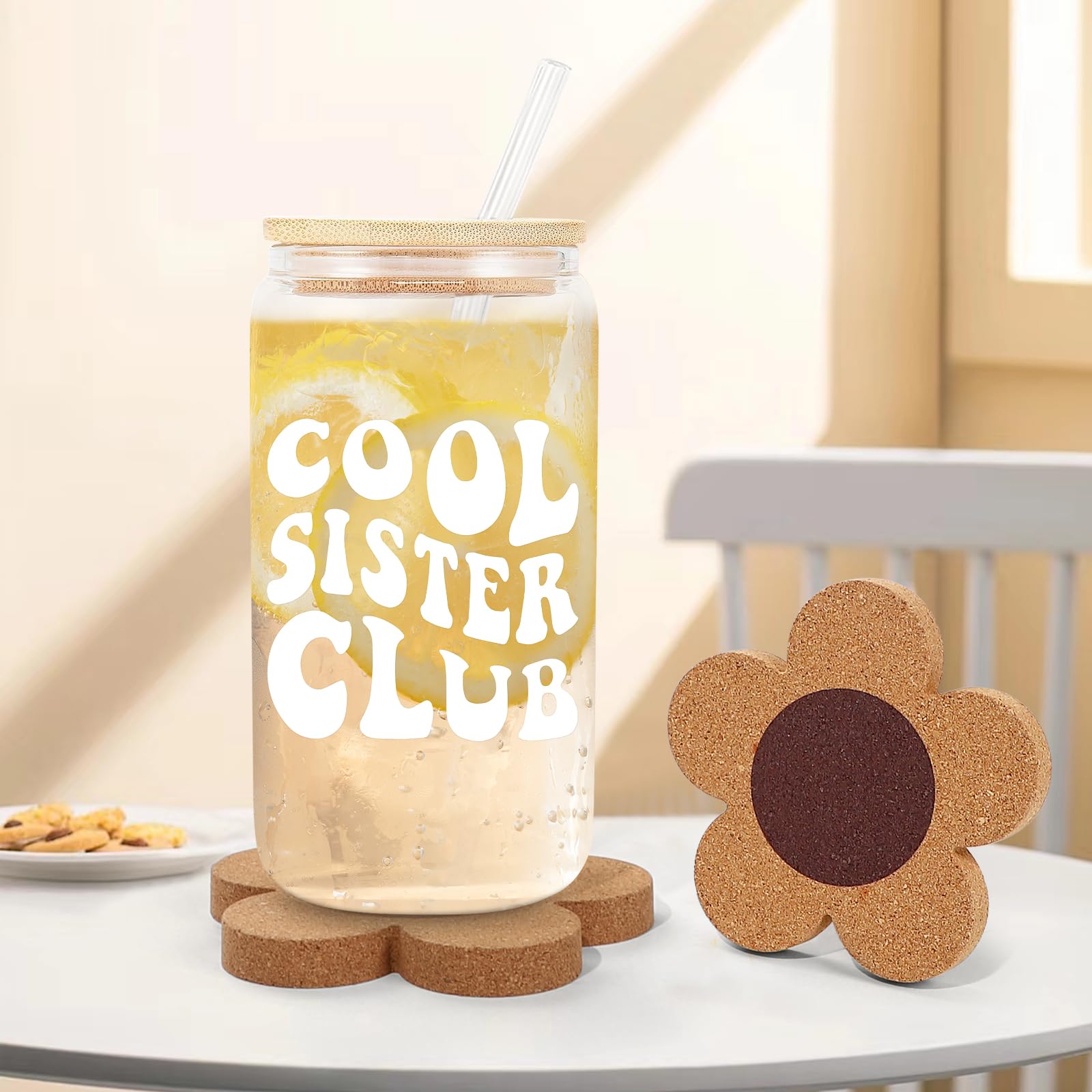 Sister Birthday Gifts, Sister Gifts from Sisters, Cool Sister Gifts for Sister to Be, Best Sister Gifts, Mother's Day, Birthday, Christmas Gift for Little Sister, Big Sister, New Sister, Glass Cup