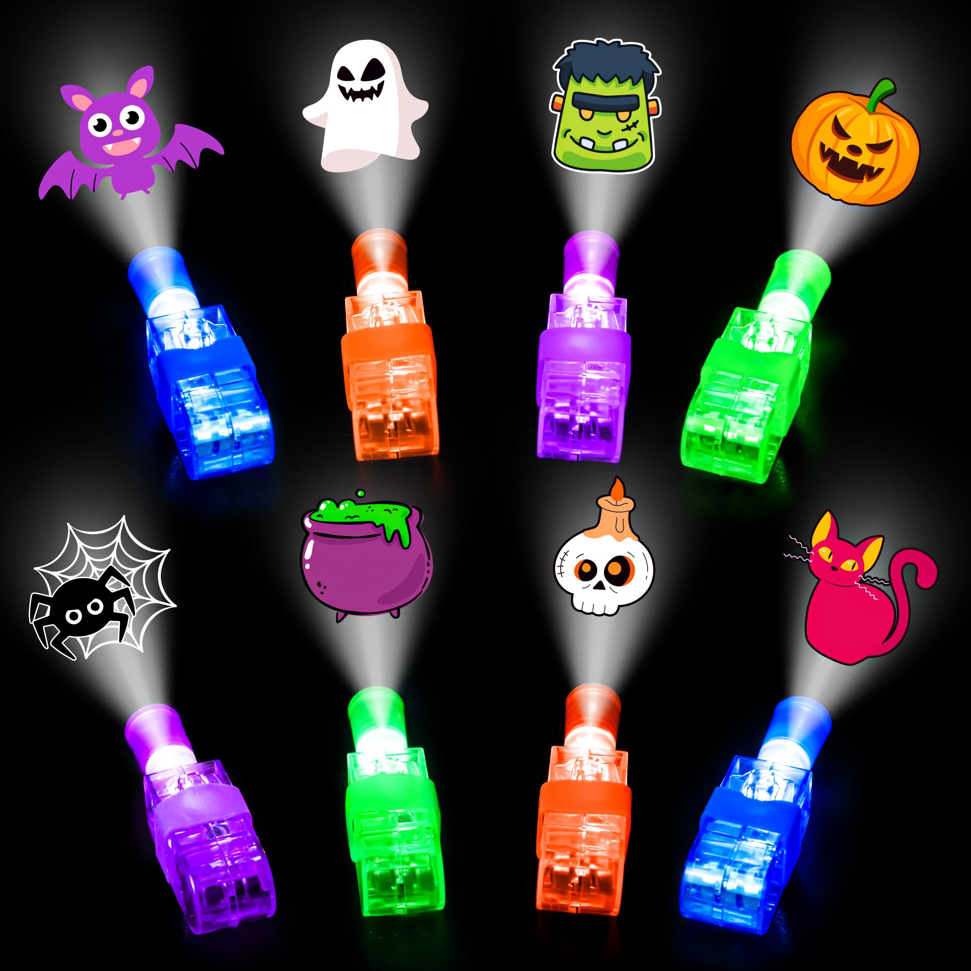 40 Light Up Halloween Toys, Finger Lights Halloween Party Favors Bulk for Kids Halloween Goodie Bag Fillers Basket Stuffers Halloween Treats Non Candy Party Favor Bags Classroom Prizes Party Supplies