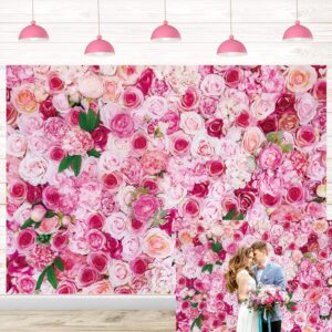 pink rose floral backdrop 7x5ft flower wall photography background for girls women bridal shower wedding baby shower birthday party decorations supplies photo props