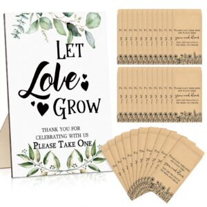 maitys 101 pcs bridal shower favors for guests wedding wooden sign 100 bridal shower seed packet self adhesive seed packets for wedding party favors