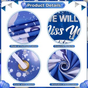 Blue Sliver Farewell Party Decorations Good Luck We Will Miss You Banner 18PCS We Will Miss You Balloons for Boys and Men Farewell Going Away Retirement Graduation Goodbye Party Supplies