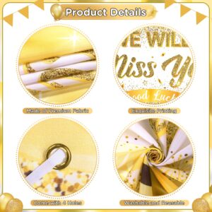 Farewell Party Decorations White Gold We Will Miss You Door Cover Banner and 18Pcs Good Luck Goodbye Balloons for Going Away Retirement Graduation Farewell Anniversary Leaving Party Supplies