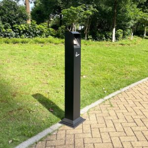 RDUIGT Outdoor Trash Receptacle Commercial Ash Disposal Black Trash Can Garbage Bin for Home Office Porch Hotel Garage Shopping Center