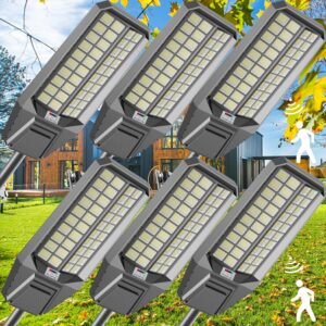 jadisi 6-pack 24000w solar street light - 1800000 lumens, dusk-to-dawn, waterproof, ideal for commercial & outdoor parking lots - energy-efficient solar-powered, 3-year warranty