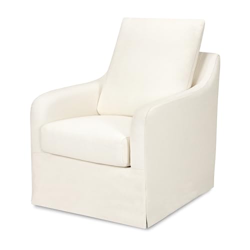 NAMESAKE Reese Slipcover Swivel Glider, Ivory Eco-Linen