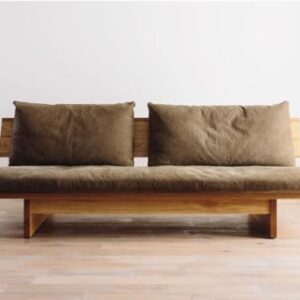 Generic Modern Countryside Solid Wood Sofa, 59.05*25.59*33.46in, Brown