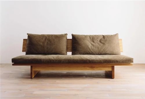 Generic Modern Countryside Solid Wood Sofa, 59.05*25.59*33.46in, Brown