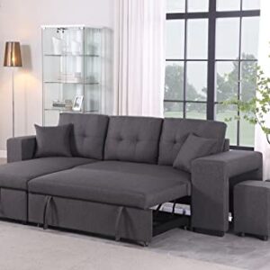 Devion Furniture Alexis Sofabed, 95" W x 53" D x 35H, Dark Gray