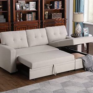 Devion Furniture Alexis Sofabed, 83" W x 53" D x 35H, Beige