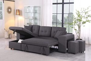 devion furniture alexis sofabed, 95" w x 53" d x 35h, dark gray