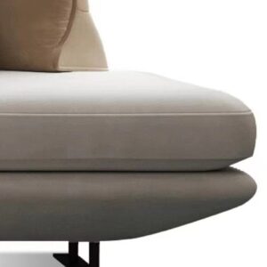 Reclinable L-Shaped Sofa Bed with Wooden Legs Gray