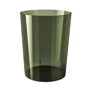 ieudns dustbin wastebasket transparent round modern garbage container trash can for bedroom kitchen office bathroom home, green m