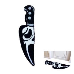 scream knife rug, skull knife carpet horror wear resistant creative knife design for sofa bedside floor mat area home welcome decor (88.9cm)