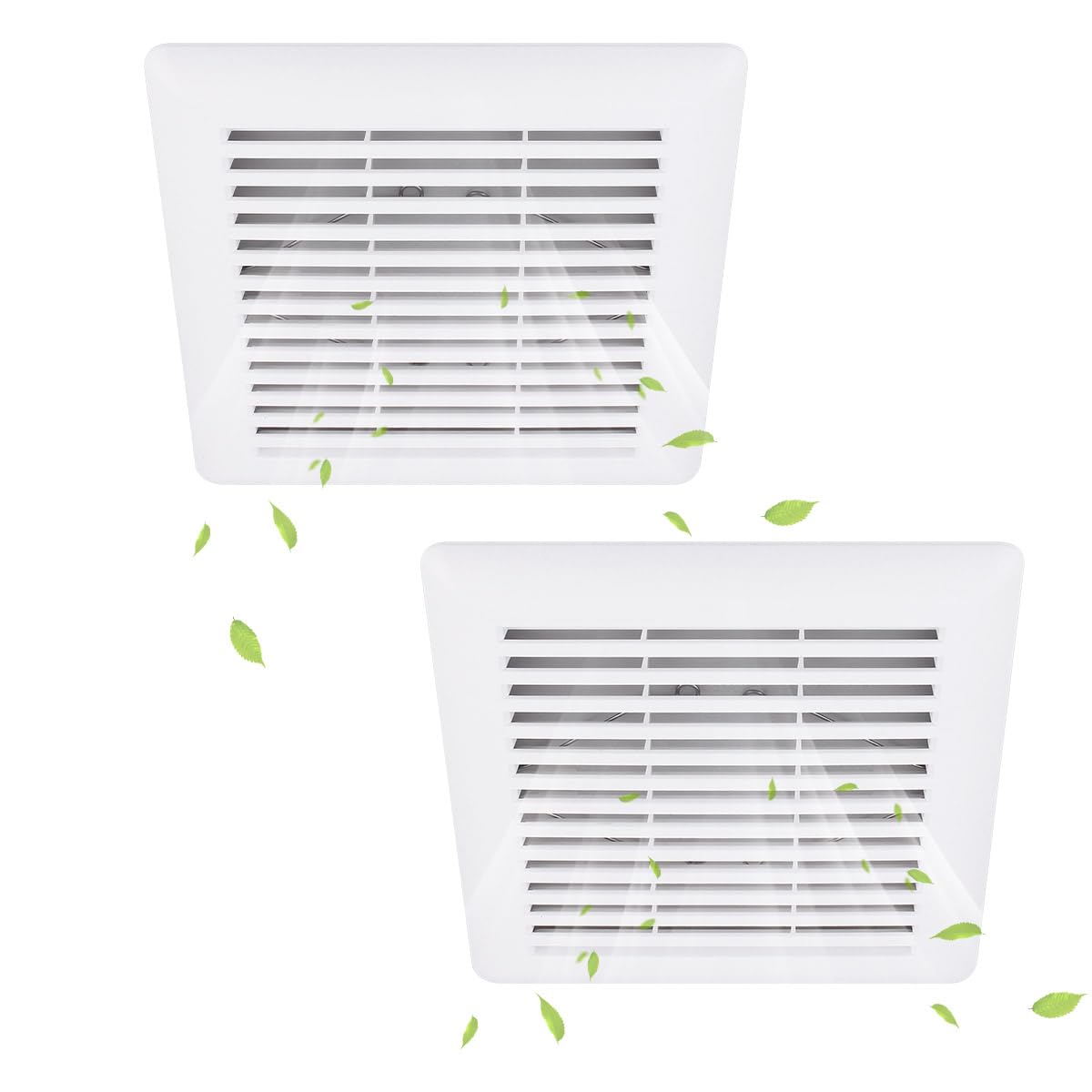 WKZO S97017068 C350GN Bathroom Ceiling Fan Grille with Springs for Wall-Mount Exhaust Fan or Bathroom Vent Fan Replace 690 693 VC305C3N 695 and 696N Ventilation Fan - Plastic Grille Cover,2 Packs