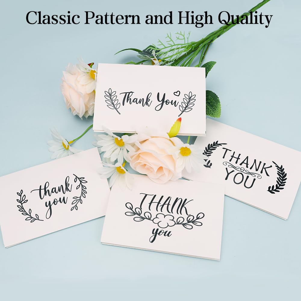 Thank You Cards with Envelopes, 20 Pack Thank You Cards Bulk, 4x6 Inch Blank Wedding Teacher Thank You Cards, Thank You Notes for Business, Baby Shower, Graduation, Birthday, Bridal Shower, Funeral