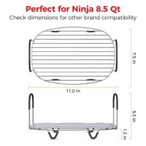 Goldlion Steam and Roast Rack Compatible with Ninja Crockpot Slow Cooker - Stainless Steel Roasting Rack with Silicone-Protected Feet & Handles - Accessories for Ninja Foodi Possiblecooker