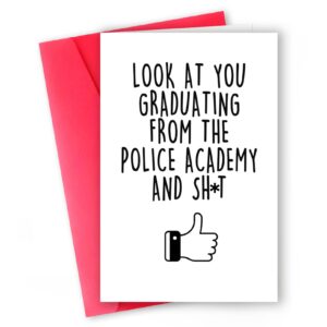 mqmryeto police academy graduation card, funny police officer congratulations gift, policeman congratulations card, policeman promotion card