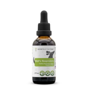 wolf's respiratory | natural herbal dietary supplement | healthy respiratory system support in dogs | alcohol-free extract, marshmallow leaf, astragalus, chamomile, calendula, oregon grape 2 oz