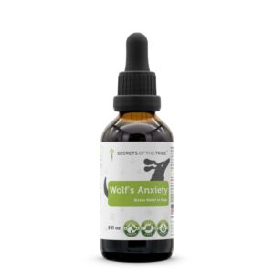 wolf's anxiety | natural herbal dietary supplement for dogs | support stress relief in dogs | alcohol-free extract, ashwagandha, valerian, st. john's wort, chamomile, passionflower 2 oz