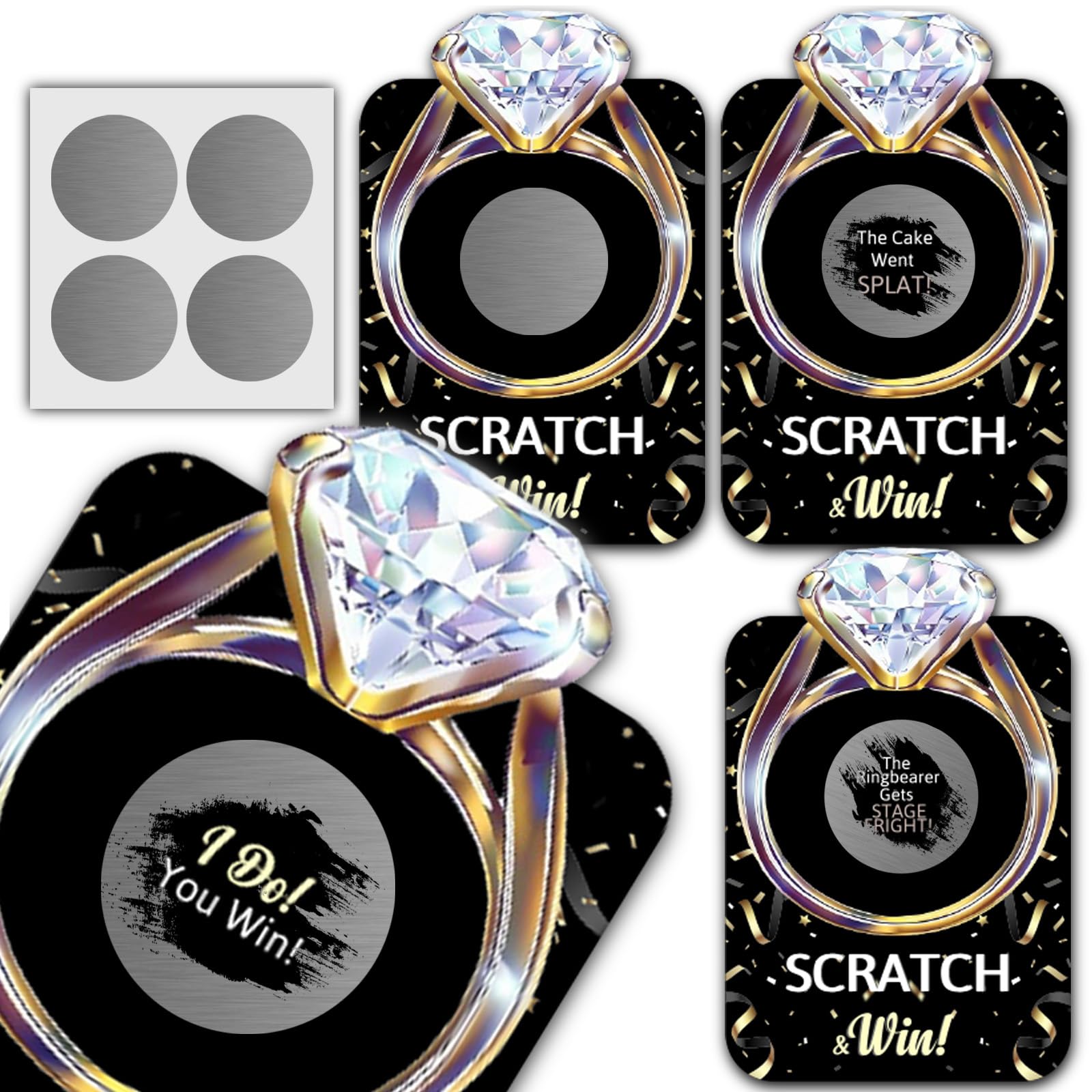 VAVINCI Bridal Shower Scratch Off Game, Wedding Shower Games Ideas for Engagement Party, Funny Bachelorette Party Night Game Scratch Off Cards, 50 Set