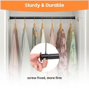 Closet Rods for Hanging Clothes, 2 Pack Heavy Duty Closet Rod 17-55 Inch Adjustable Clothes Hanging Bar Metal Shower Curtain Rods for Closet, Wardrobes, Bathroom, Windows