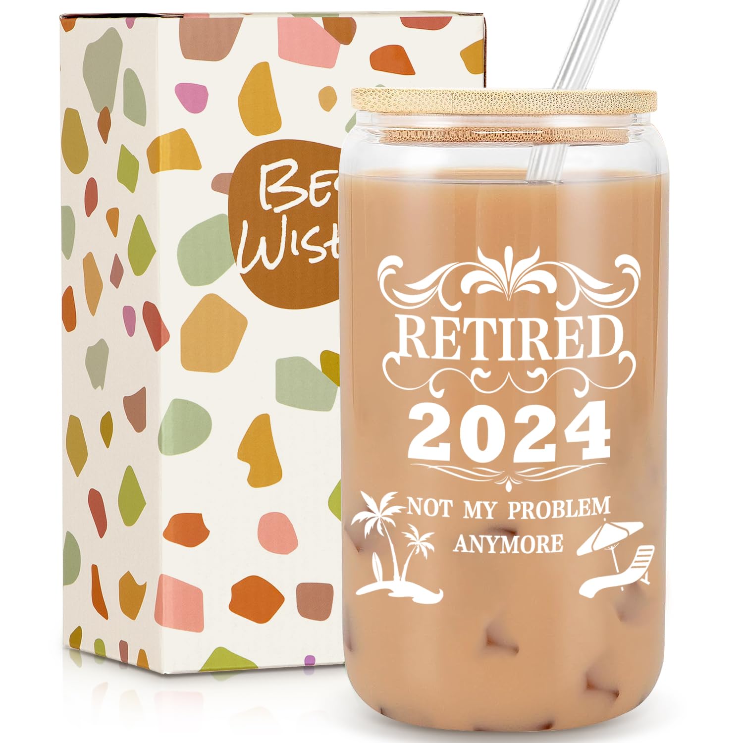 Retirement Gifts for Woman 2024 - Happy Retirement Gifts for Women Men Retirees, Teacher, Coworker, Nurses, Boss, Friends, Cool Best Retired 2024 Glass Tumbler Gift Ideas for Coworkers Office & Family