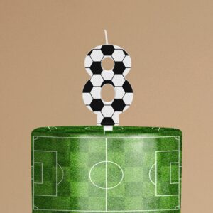 conelist soccer number candles soccer birthday candles soccer ball cake topper decorations for kids adults numeral anniversary celebrations supplies (number 8)