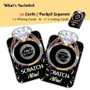 VAVINCI Bridal Shower Scratch Off Game, Wedding Shower Games Ideas for Engagement Party, Funny Bachelorette Party Night Game Scratch Off Cards, 50 Set