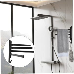 WOONEKY Rotating Towel Rack Bathroom Towel Holders No Drilling Towel Wall Holder Hand Towel Holder for Bathroom Wall Metal Hand Towel Holder Bath Towel Rack Kitchen Hand Towel Wall Holder