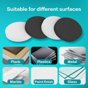 SOLIPECT 30 Pcs Furniture Pads, Eva Foam Headboard Stoppers for Wall, Bed stoppers, Anti-Vibration Soundproof Pads for Bed Frame|Headboard, Self Adhesive, Round Black and White