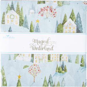 lisa audit magical winterland 10" stacker 42 10-inch squares layer cake riley blake 10-14940-42