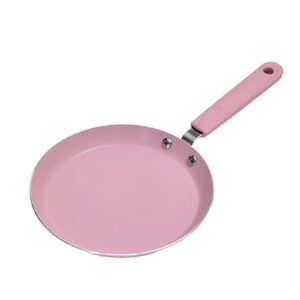 nonstick frying pan skillet, 7" pink skillet with non stick coating, aluminum egg pan with stay cool handles, practical kitchen cookware for home restaurant, non toxic, induction compatible (7 inch)