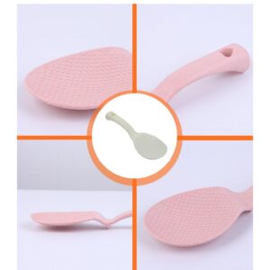 Meuey Lyot 1 standing rice spoon and 1 soup spoon Non-stick rice spoon rice paddle Spoon rice spatula Household kitchen tool, white -2PCS