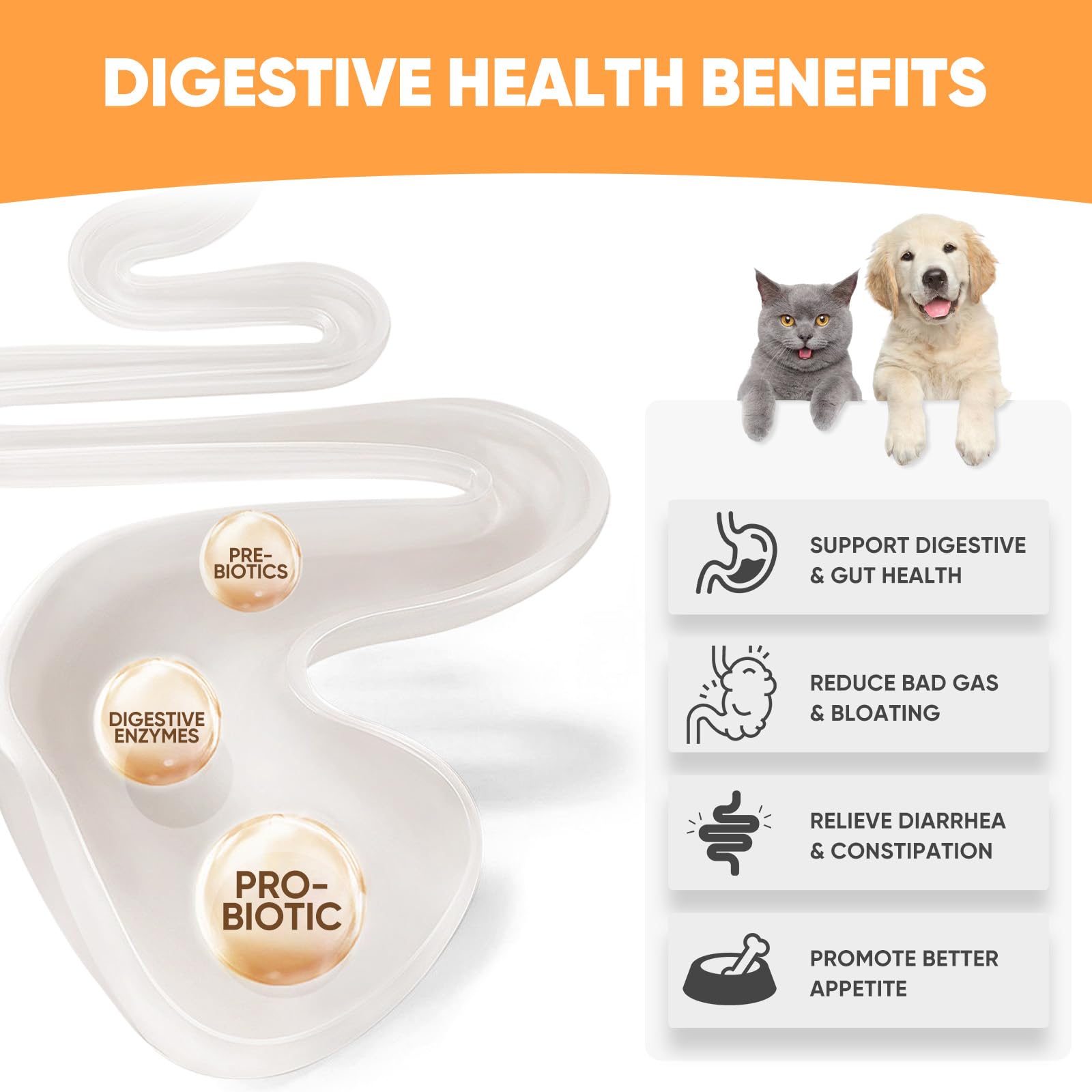 Probiotics for Dogs: Advanced Dog Probiotics & Digestive Enzymes, Digestion & Health Supplement, Support Gut Health, Itchy Skin, Immunity,Yeast Balance, Prebiotics Fiber Supplement Reduce Diarrhea,Gas